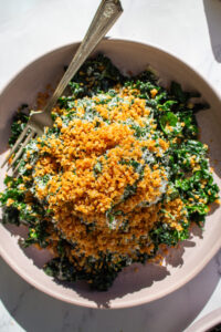 Kale Salad with Breadcrumbs - Kitchen-by-the-Sea