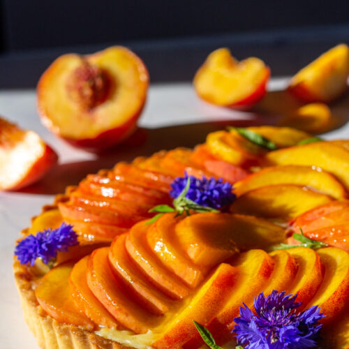 Peach Lemon Verbena Fruit Tart - Kitchen-by-the-Sea